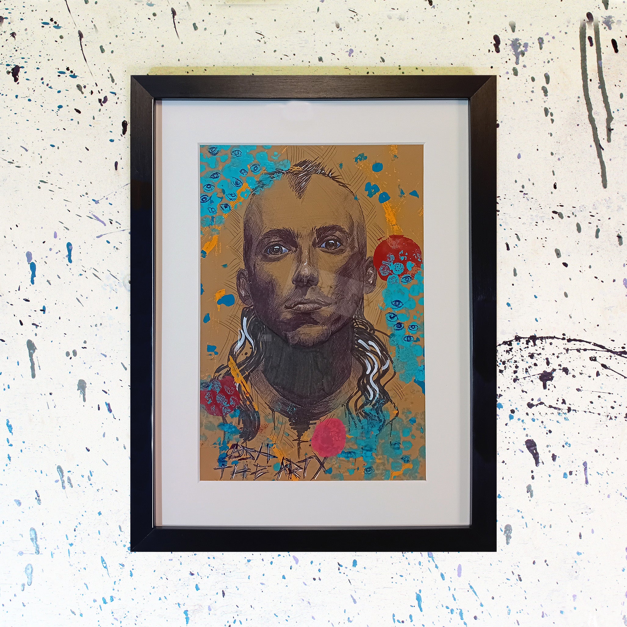 Original Maynard James keenan portrait drawing, framed and mounted ...