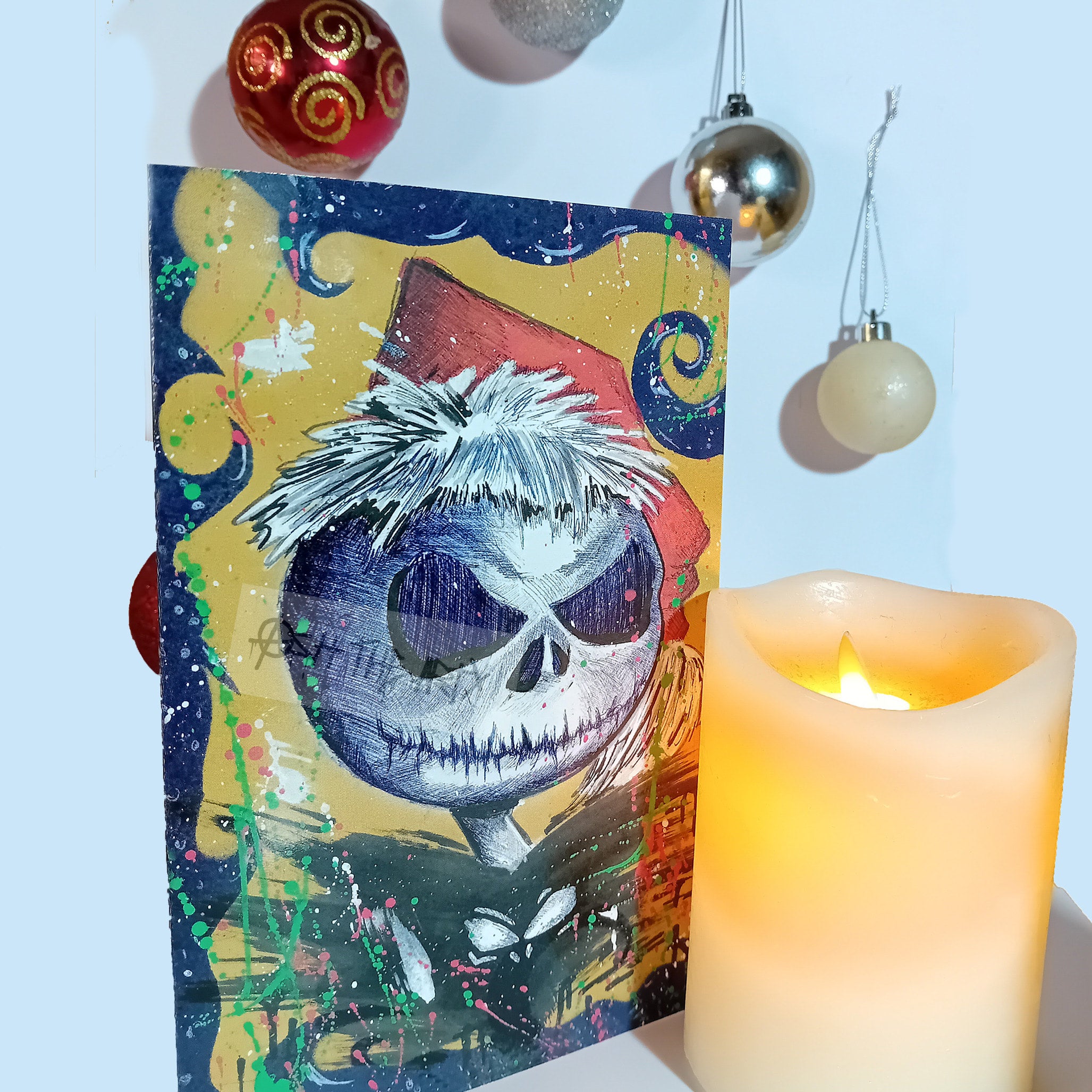 Alternative Jack Skellington festive Christmas cards | Ash the arty